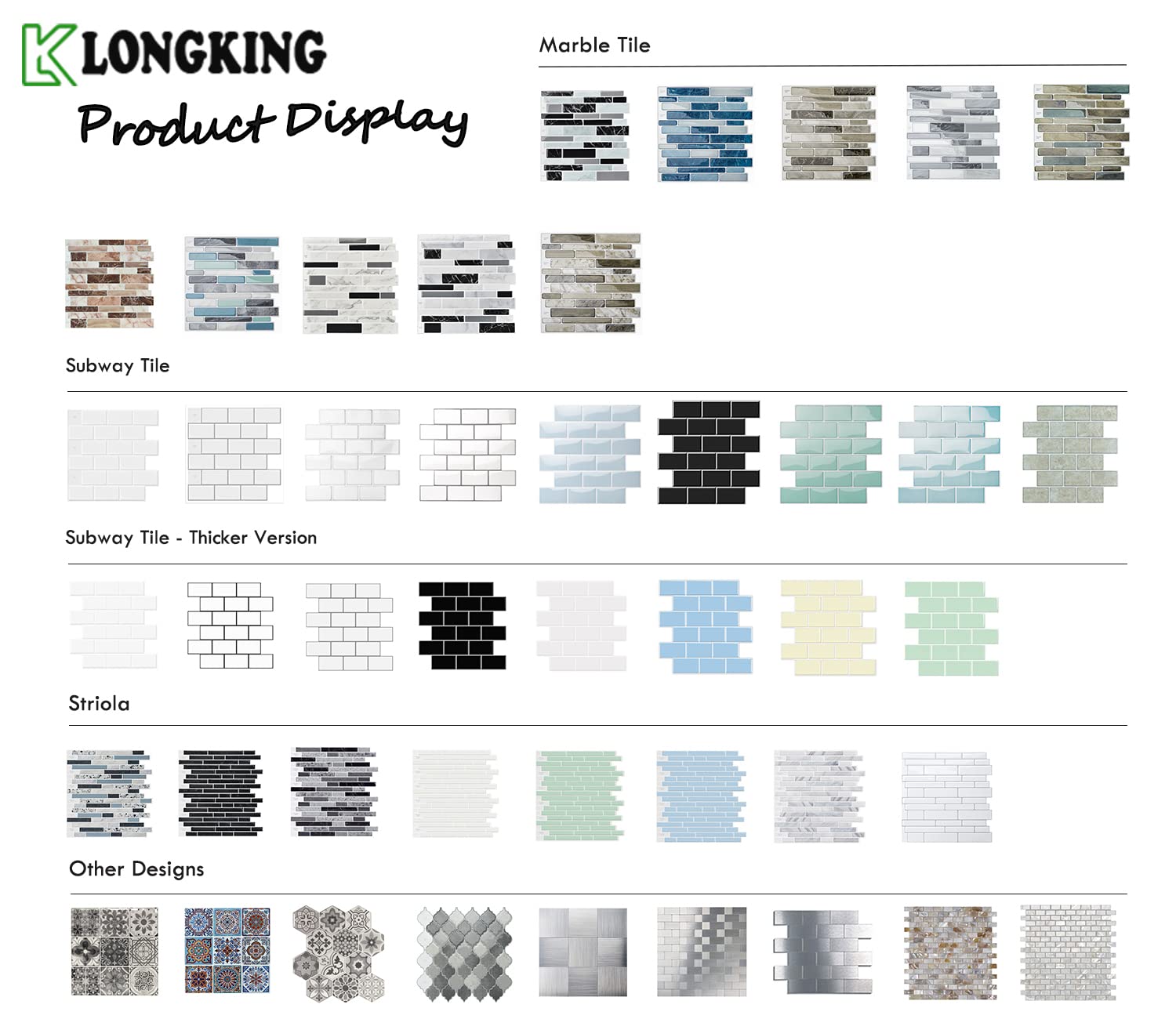 LONGKING Mother of Pearl Tiles, Decorative Tiles (1 Tile)