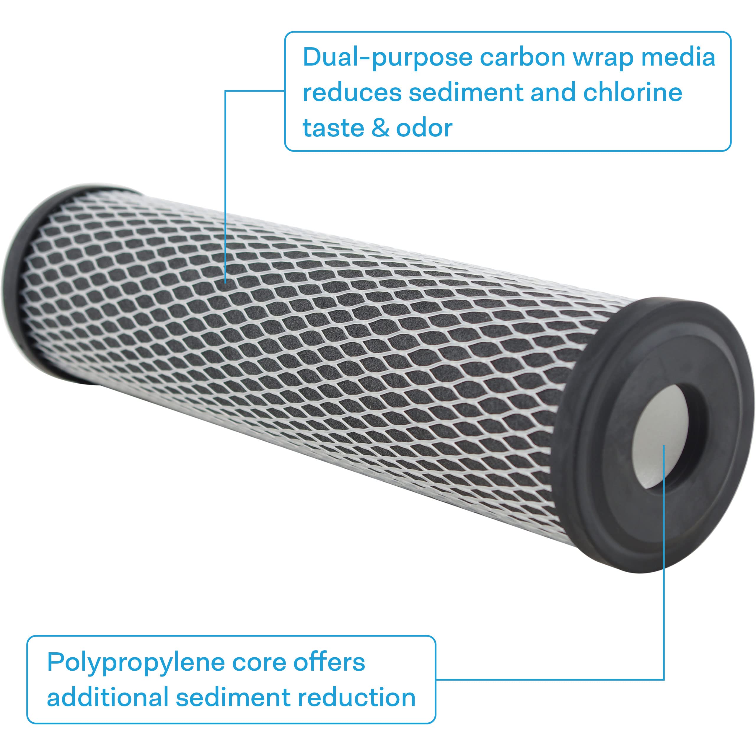 SpiroPure SP-C1 10x2.5 5 Micron Dual Purpose Sediment and Carbon Water Filter Cartridge C1 155002-43 D-10A (Case of 24)