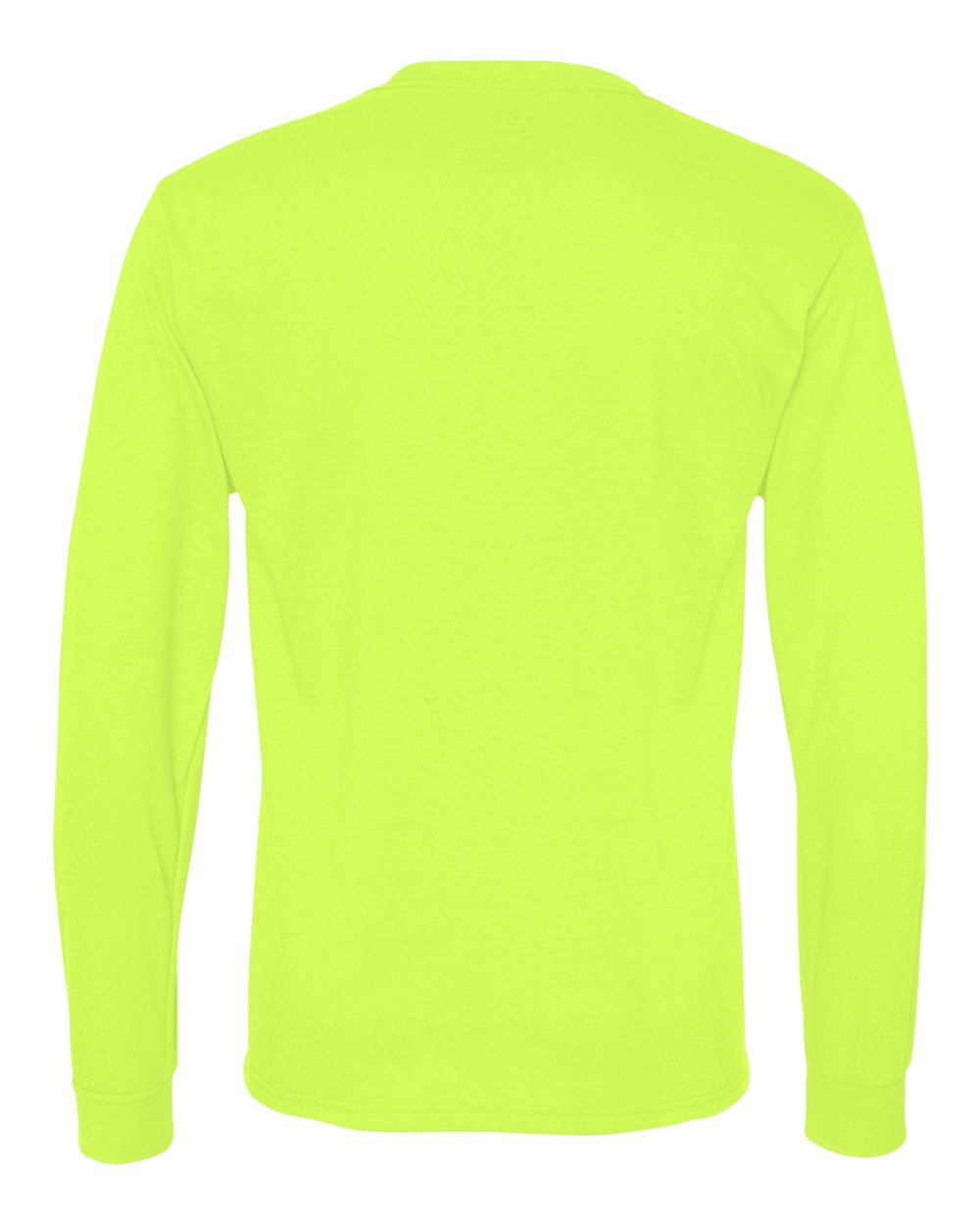 Jerzees 100% Polyester Moisture-Wicking Long-Sleeve T-Shirt, XL, SAFETY GREEN