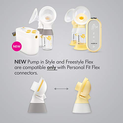 Medela Freestyle Flex Breast Pump, Closed System Quiet Handheld Portable Double Electric Breastpump, Mobile Connected Smart Pump with Touch Screen LED Display and USB Rechargeable Battery