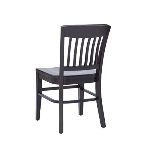 Linon Dark Brown Audrey Slatted Back Fully Assembled Set of 2 Side Chair, Dining Height