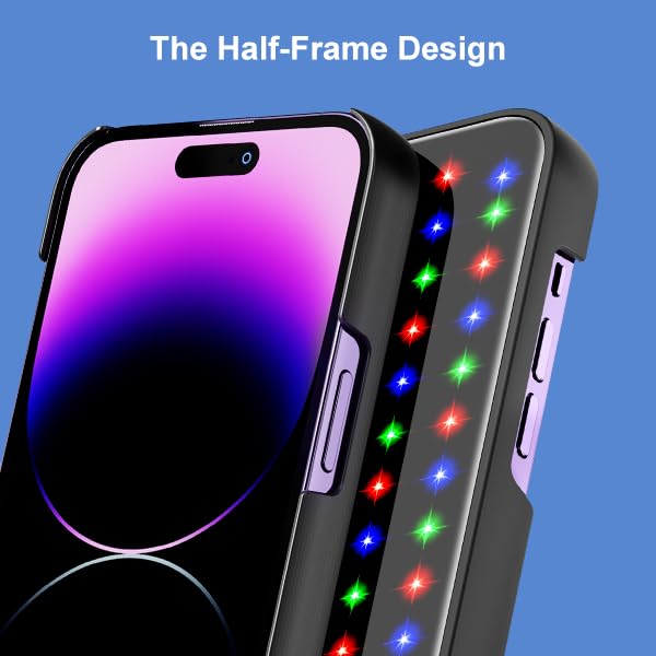 YOLOLAND iPhone 14 Pro Max Phone Case, RGB Led Luminous Phone Case, Starry Sky Shining, Colorful Flashes