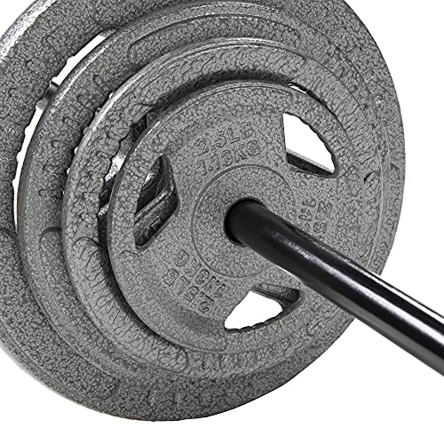 Signature Fitness Standard Barbell Weightlifting Barbell, 300-Pound Capacity, SB5B-PUSH