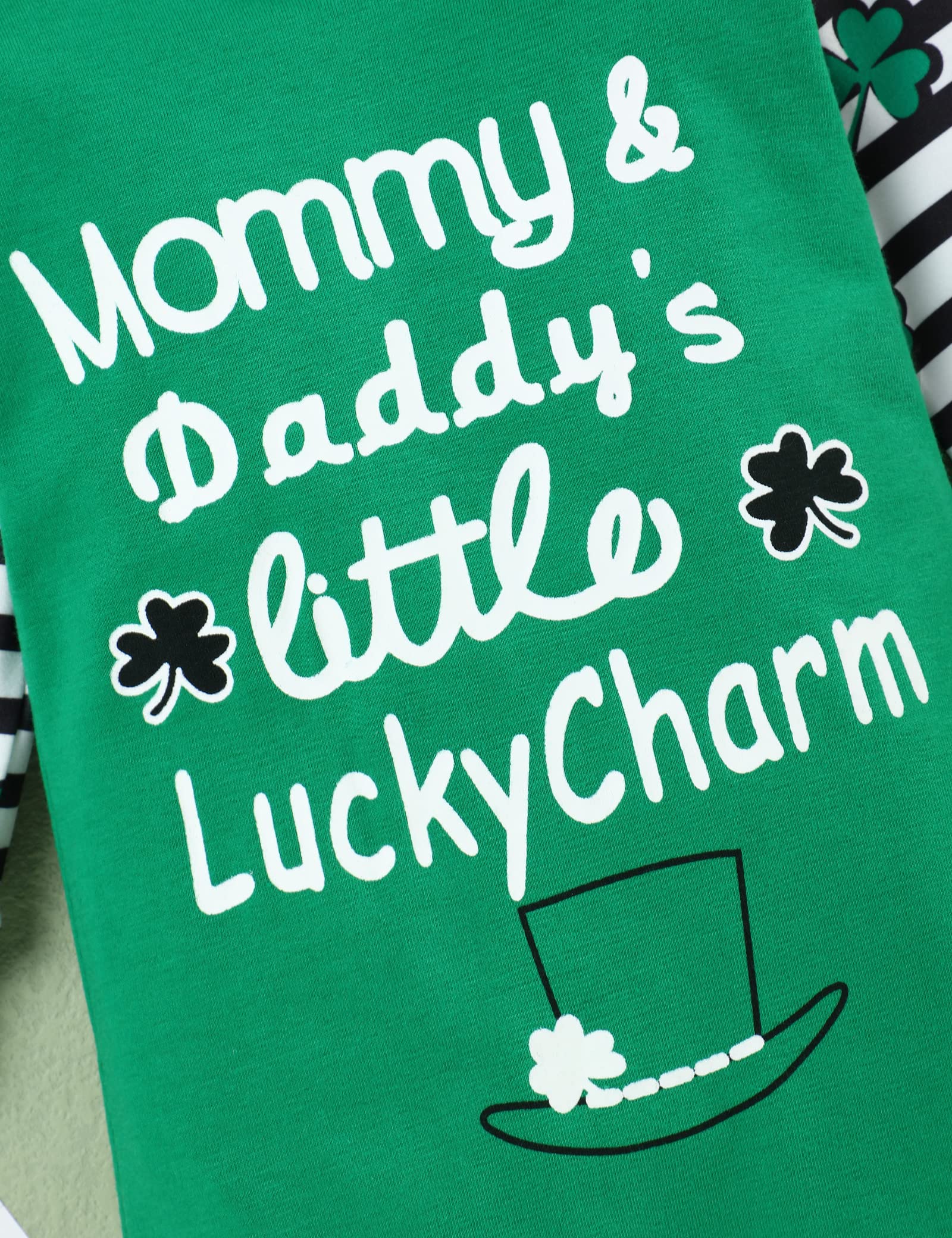 TUEMOS Newborn Baby Boys My 1st St. Patrick's Day Outfit Cute Strips Long Sleeve One Piece Romper Green Jumpsuit