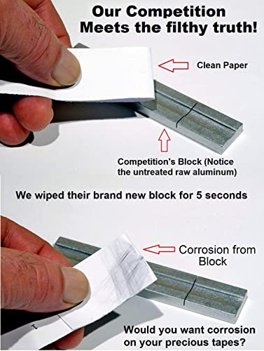 Splicing Block Kit with Professional Hard Gold Anodized Aluminum Splicing Block Made in USA for 1/4 Inch Open Reel Tape with 82 FT of Professional Splicing Tape and GEM Stainless Media Blade