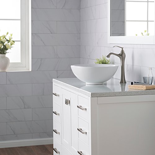Kraus KCV-141 White Round Ceramic Bathroom Sink 15.7 Inch