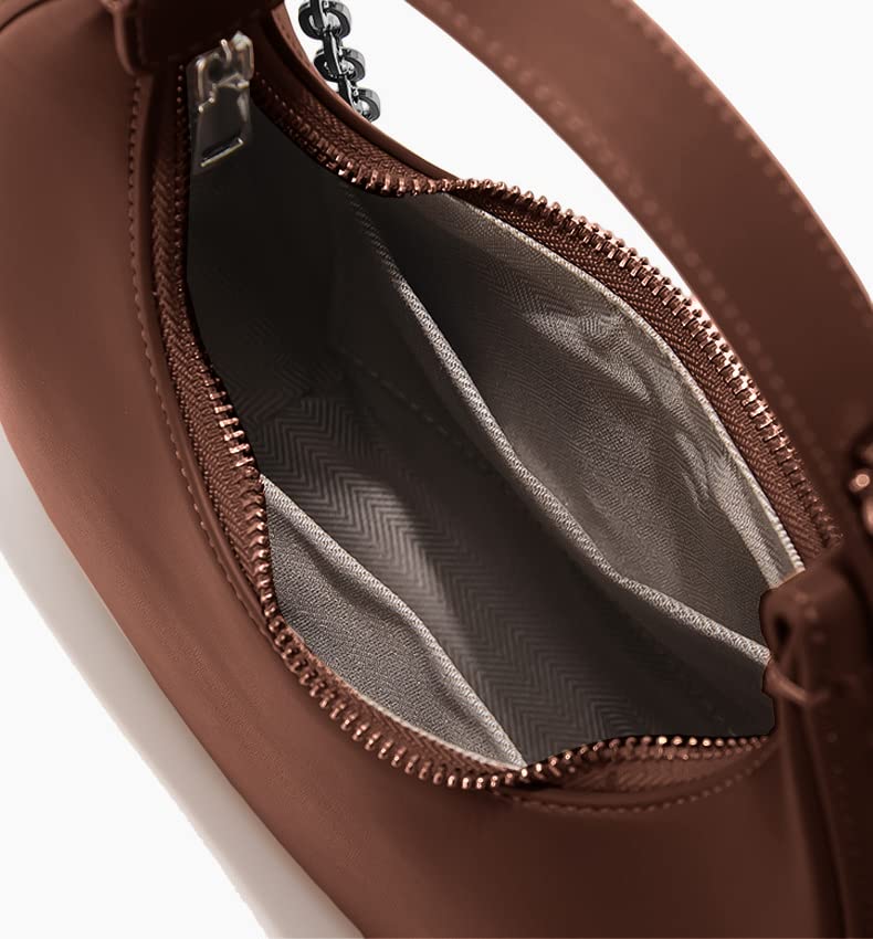Shoulder Bag Crescent Handbag, Leather Armpit Bag, Shoulder Bag For Women Vintage Bag, Business Bag Leisure Bag (Khaki)