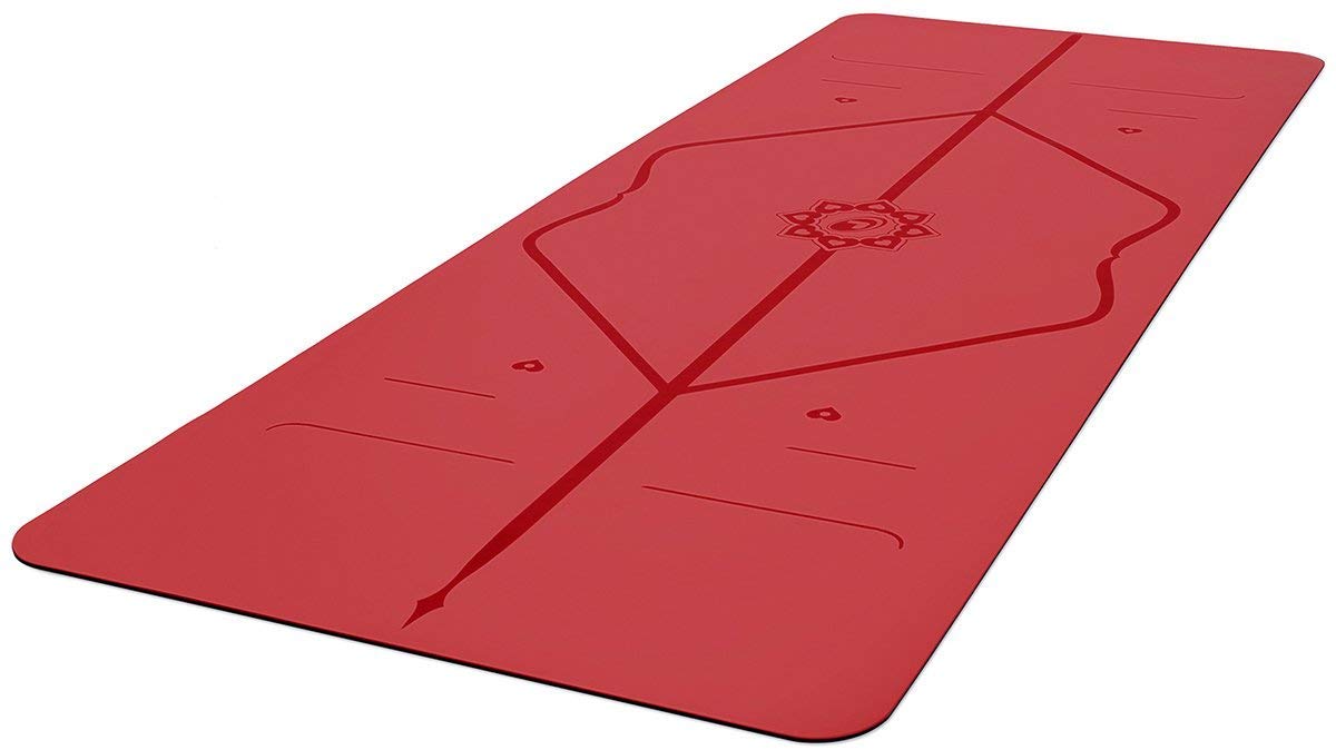 Liforme Special Yoga Mat - Patented Alignment System, Warrior-like Grip, Non-slip, Eco-friendly, sweat-resistant, Long, Wide and Thick, 4.2mm thick mat for comfort (Red)