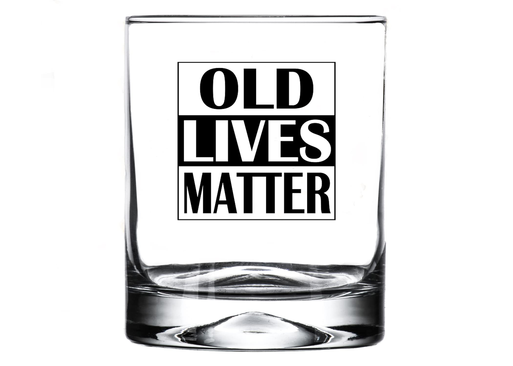 Rogue River Tactical Funny Old Lives Matter Joke Fashioned Whiskey And Shot Glass Bundle Drinking Cup Gag Gift Set For Him Her Men Dad Mom Grandpa Birthday or Retirement Combo Gift Set
