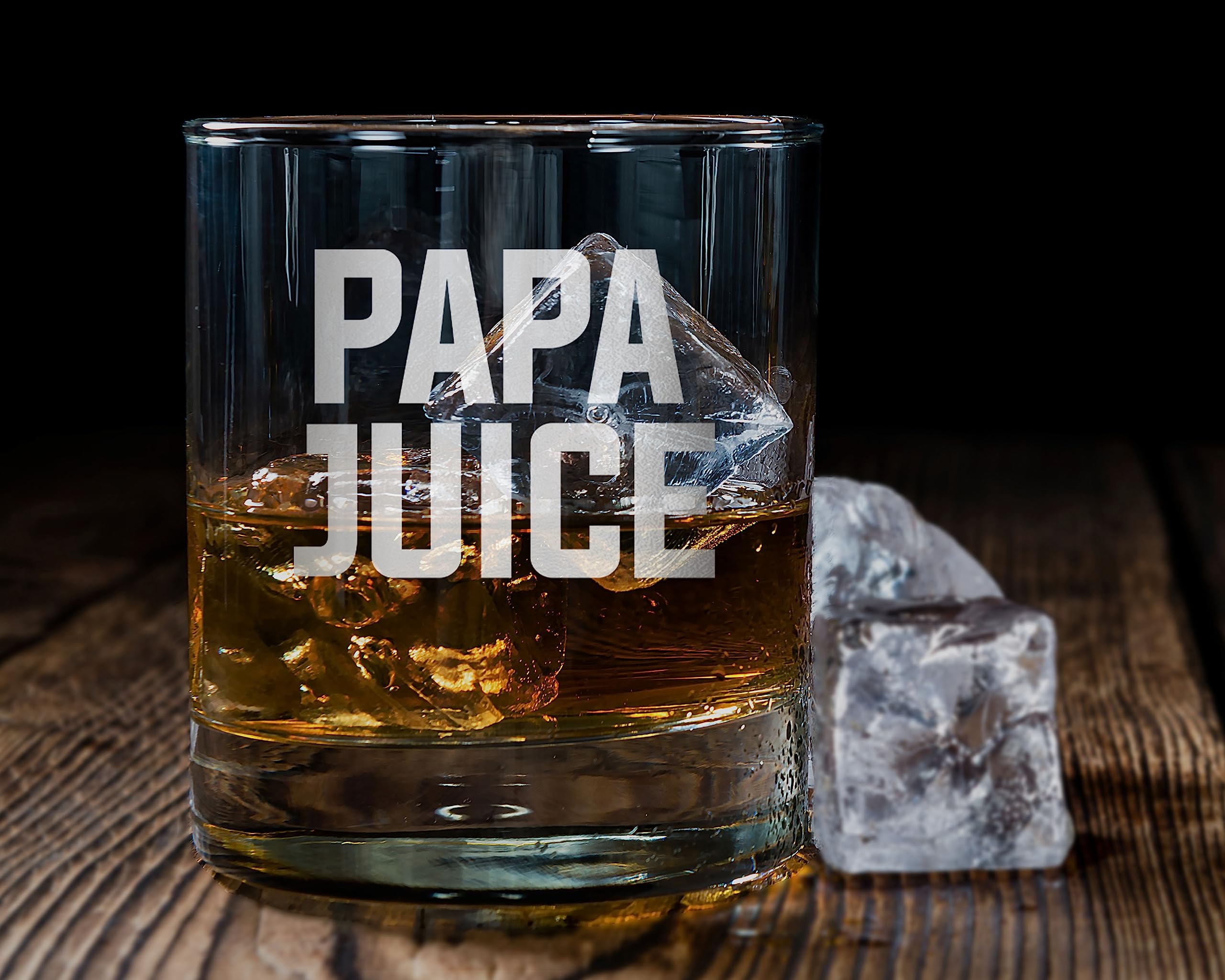 PAPA JUICE Custom Personalized Whiskey Glass - Funny Gift for Dad Uncle Grandpa From Daughter Son Wife - Father's Day