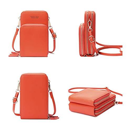 Ladies messenger mobile phone bag multi-function large capacity shoulder bag wallet (Color : Green, Size : 7.2 in*4.5 in)