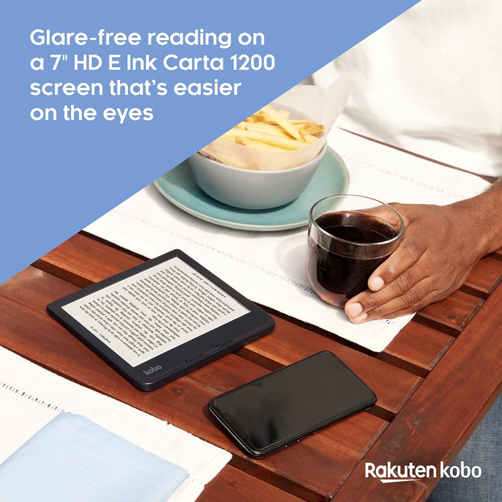 Kobo Libra 2 | eReader | 7โ Glare Free Touchscreen | Waterproof | Adjustable Brightness and Color Temperature | Blue Light Reduction | eBooks | WiFi | 32GB of Storage | Carta E Ink Technology | White