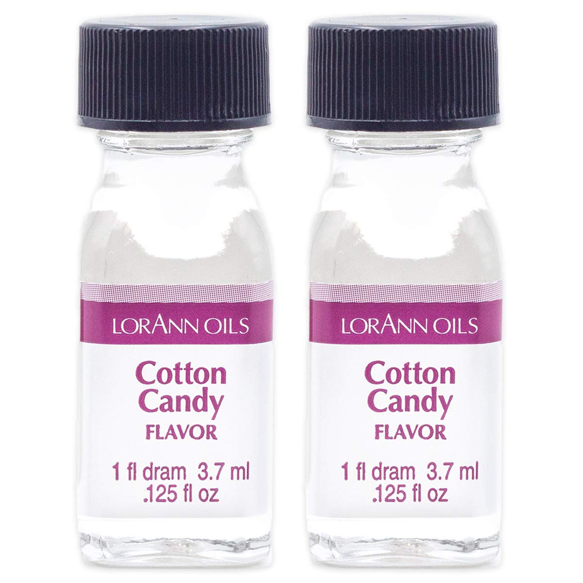 LorAnn Super Strength Cotton Candy Flavor, 1 dram bottle (.0125 fl oz - 3.7ml) - 2 pack