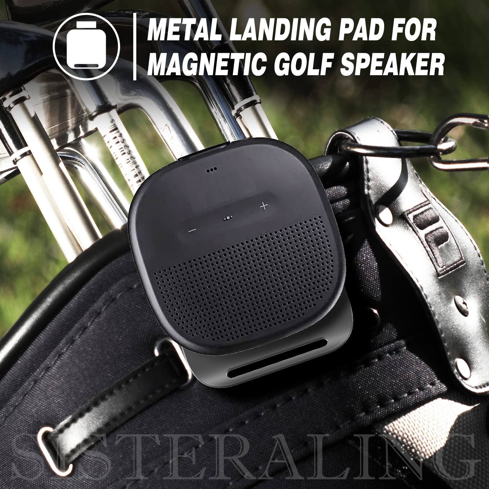SisterAling Golf Bag Metal Landing Pads for Magnetic Golf Towel,Golf Rangefinder,Golf Flask,Golf Speaker- Quick Access to Magnetic Golf Equipment and Accessories-Gift for Golfers-US Patent