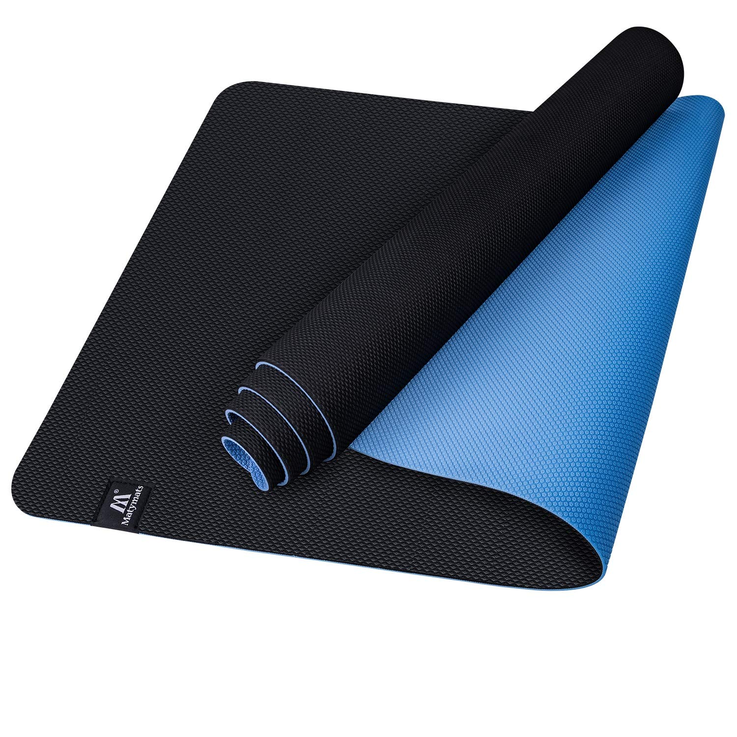Matymats Thick Yoga Mat for Women Men Non Slip Workout Exercise Mat with Strap for Home Gym 1/4 inch 72"x24", Black