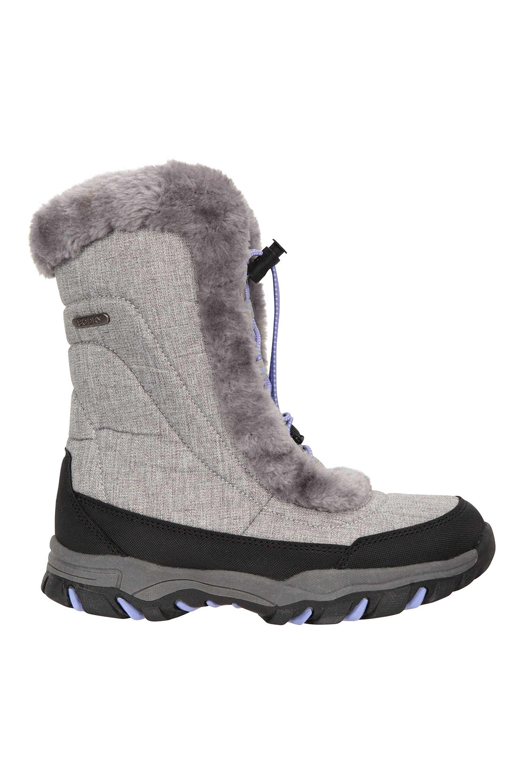 Mountain Warehouse Ohio Youth Snow Boots - Kids Warm Winter Shoes Dark Grey Kids Shoe Size 5 US