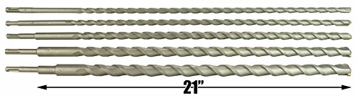 Steel Dragon Tools 5 Piece 24" SDS Masonry Drill Bit Set fits Milwaukee Hilti Bosch Tungsten Carbide Tip 3/8", 1/2", 5/8", 7/8" & 1"
