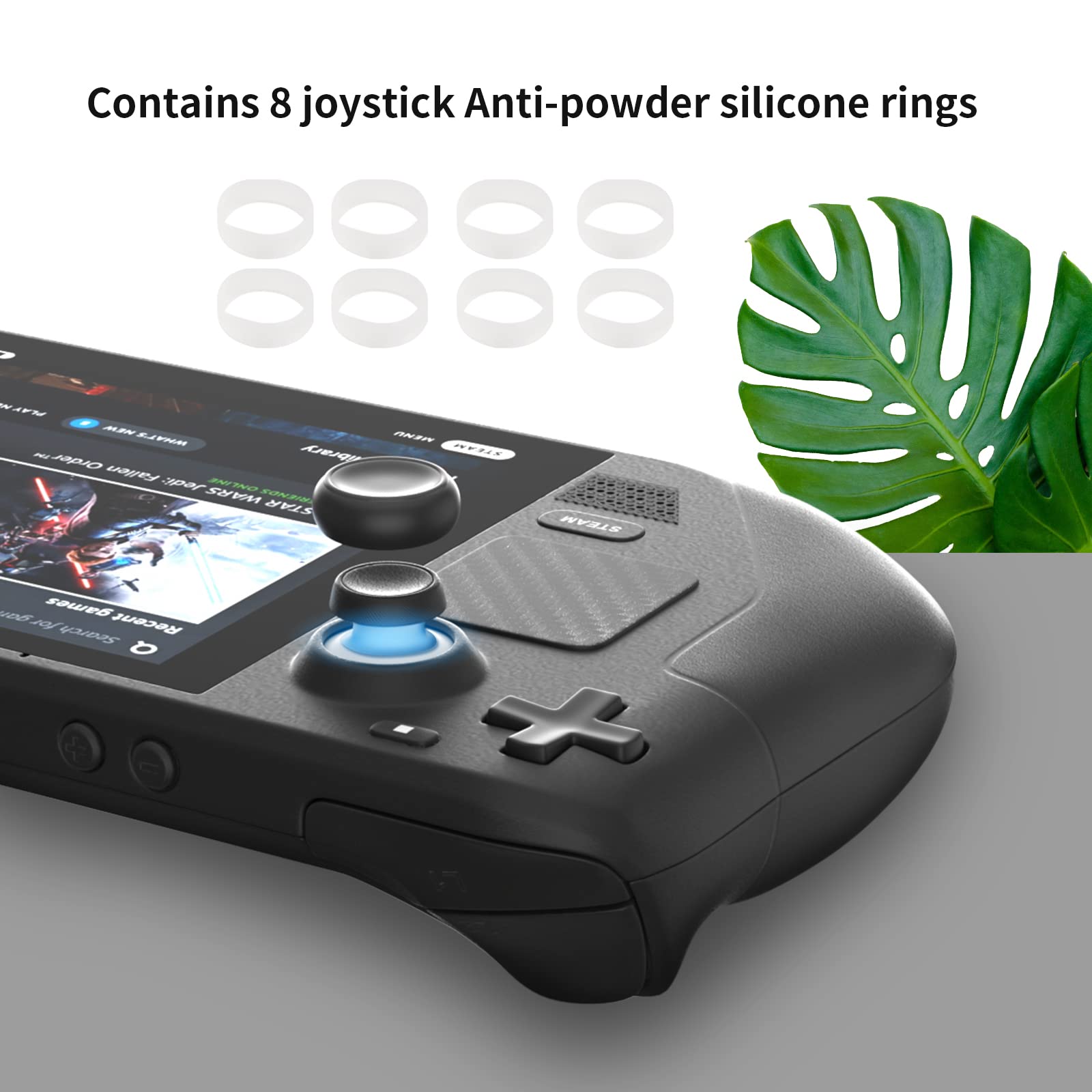 Steam Deck Accessories, Steam Deck Dust Plugs, Steam Deck Touch Protector, Steam Deck Conductive Silicone Thumb Grip Caps, Vent Dust Filter Cover with Trackpads Skins - 9 in 1