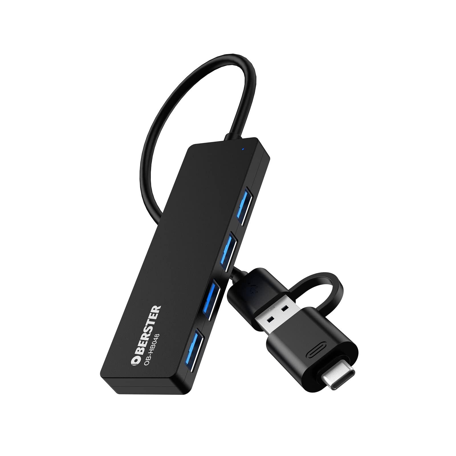 USB 3.0 Hub 5Gbps with USB C Adapter, Ultra Slim USB Adapter USB Splitter USB 3.0 Hub USB 3.0 Adapter with 4 USB 3.0 Port USB Splitter for MacBook, iMac Pro, Mac Mini/Pro, Surface Pro, Dell, HP