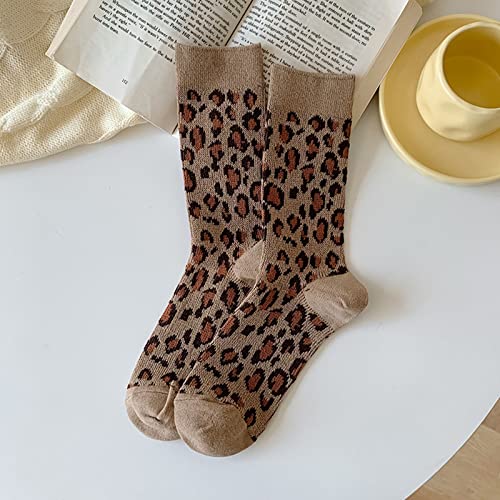 Socks Womens No Show Women Autumn And Winter Coffee Color Plaid Leopard Stripe Warm Socks High Heel Socks