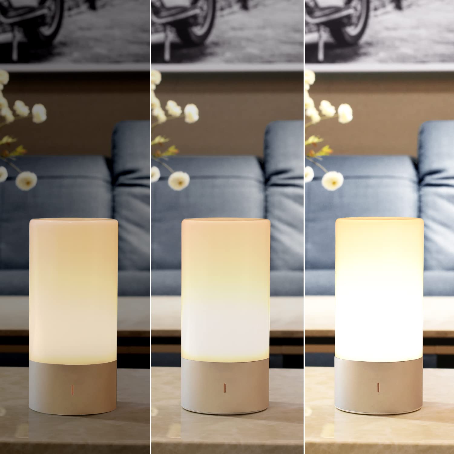 LED Table Lamp, 3-Levels Dimmable Touch Lamp, 16 Millions RGB Color Changing Desk Lamp for Home / Office(Sliver)