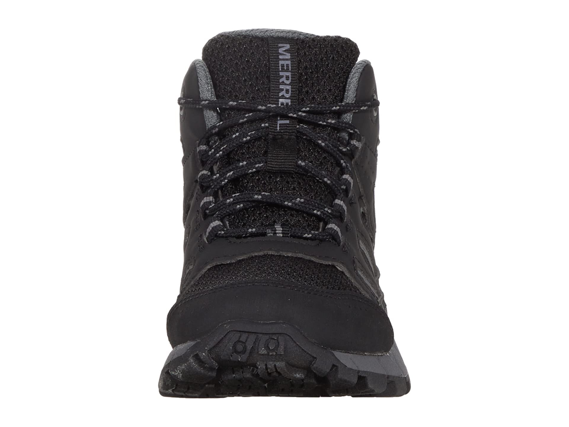 Merrell Oakcreek Mid Lace WTRPF Hiking Boot, Black/Grey, 4 US Unisex Big Kid