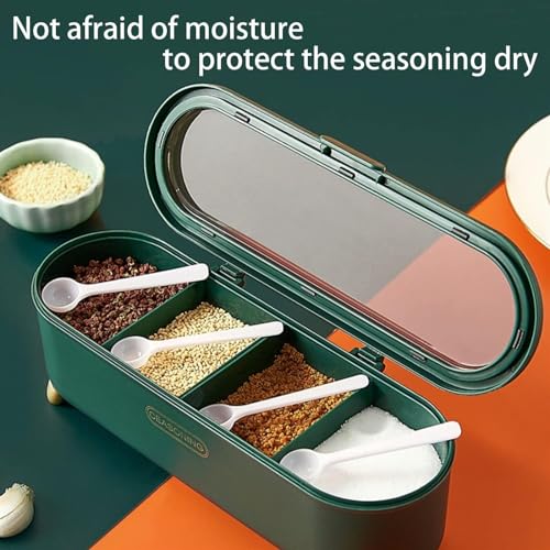 Kitchen Spice Pots Seasoning Jar Creative Seasoning Box Multi-Grid Household Seasoning Bottle Seasoning Storage Box Sugar MSG Bottle Salt Box