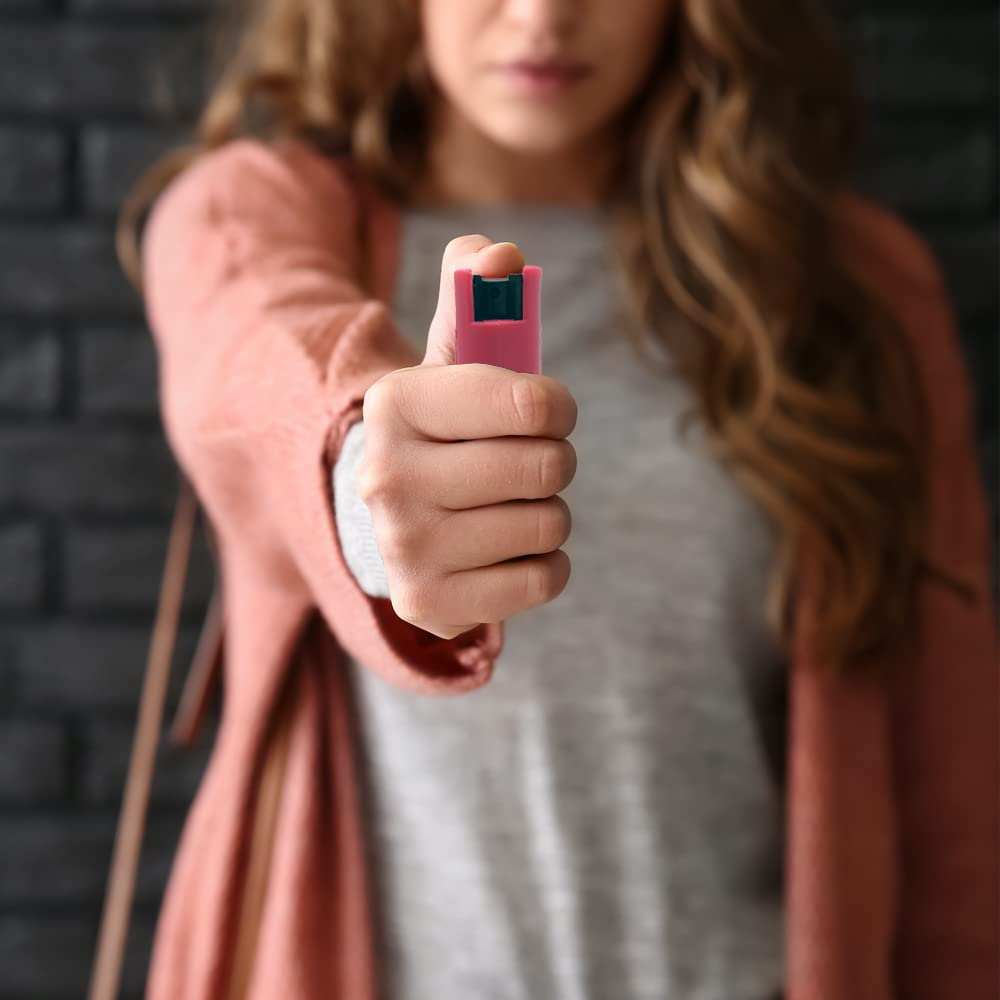 Pepper Spray Keychain - Maximum Strength MC 1.44 - Pepper Sprayer Self Defense - Wholesale Items for Resale Bulk, Pink 8 Pack, Light Blue/Pink