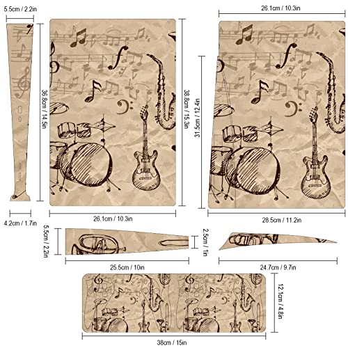 Set of Musical Instrument Icons Full Protective Skin Cover Design Wrap Decal Sticker Compatible with PS5 Disk Version Console and Controller