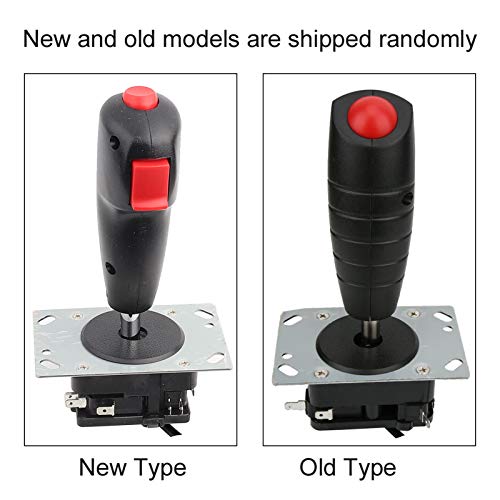 Schellen Flight Joystick, Plastic Black and Red 8 Way Joystick with Trigger and Top Fire Button for DIY Arcade Game Machine Parts