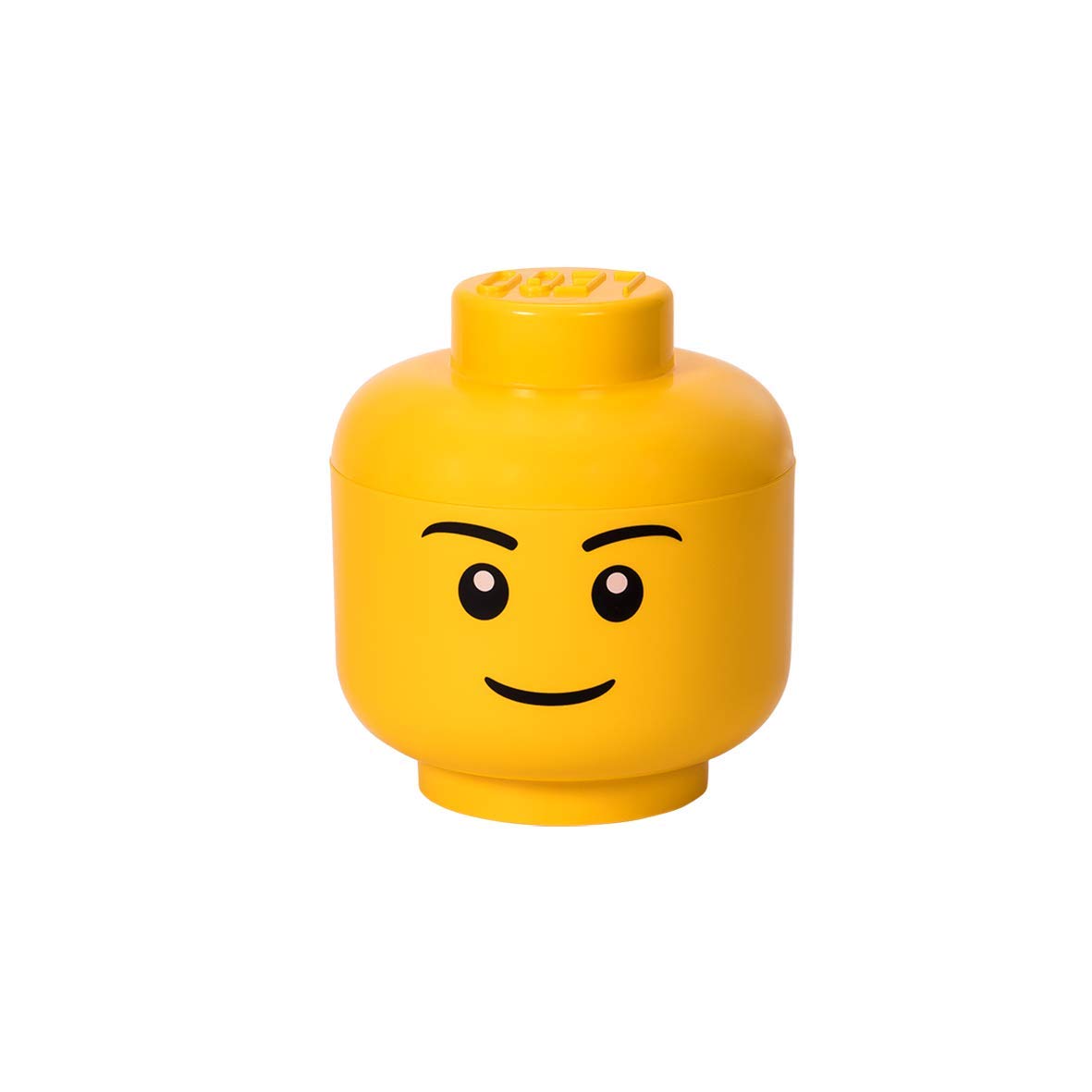 Room Copenhagen Lego Storage Head, Large, Boy, 9-1/2 x 9-1/2 x 10-3/4 Inches, Yellow (4032)
