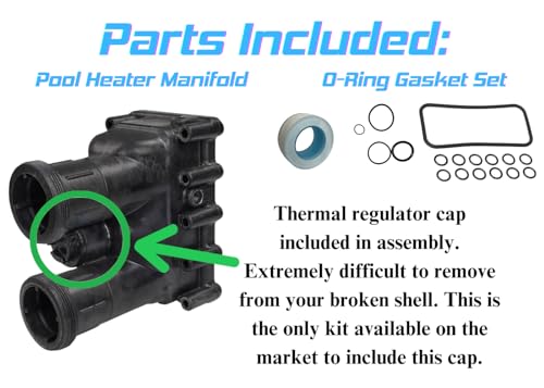 SWITCHDOCTOR Pool Heater Manifold Assembly Kit with O-Rings for Pentair MasterTemp 175, 200, 250, 300, 400 Sta-Rite Max-e-Therm SR200, SR333, SR400 77707-0205 77707-0206 77707-0014