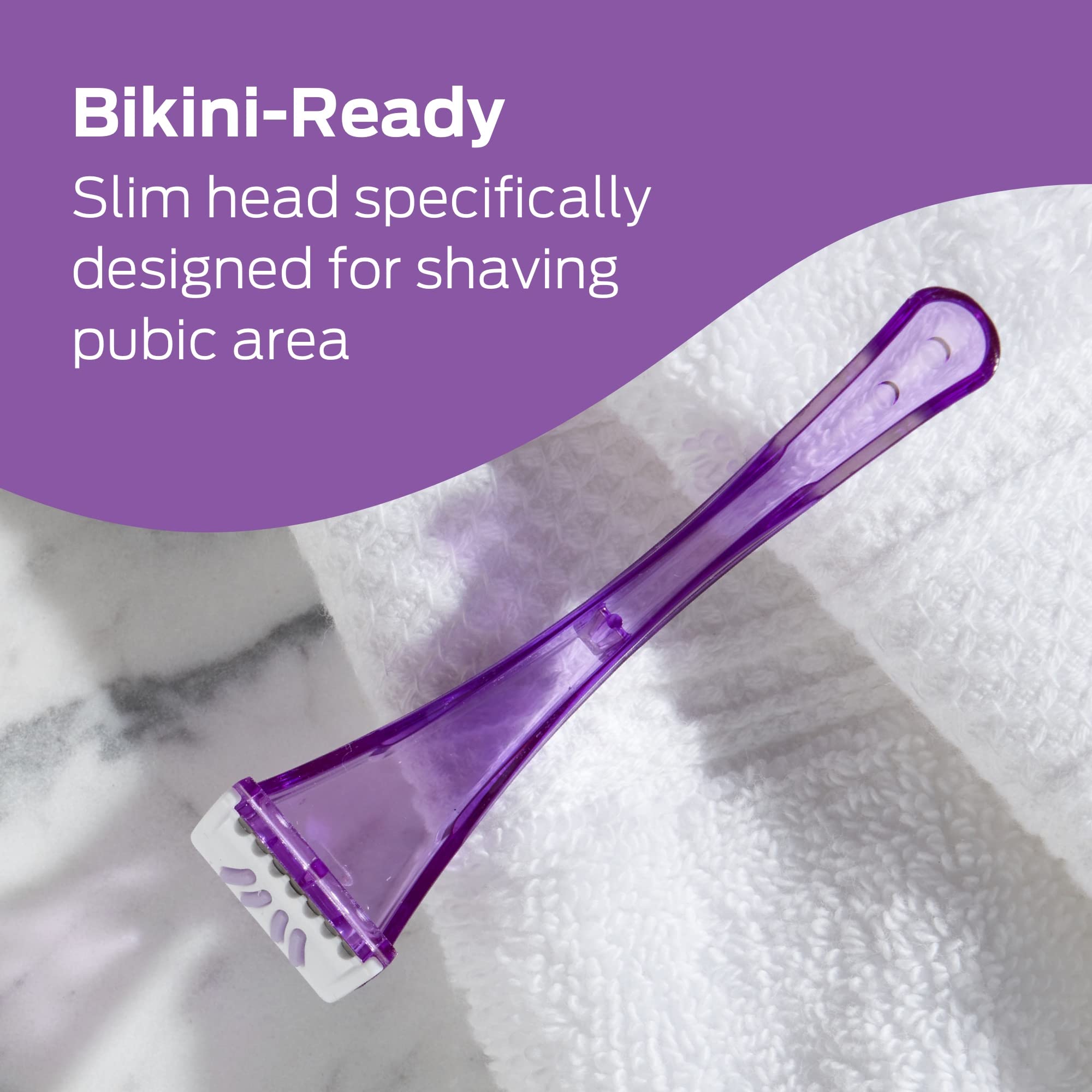 Schick Silk Bikini Razor, 9 Count | Bikini Shaver, Pubic Hair Razor for Women | Disposable Razors for Women, Bikini Trimmer