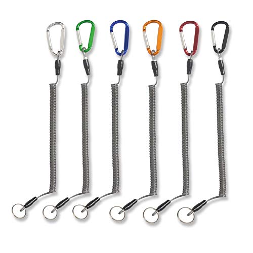 New 6pcs Fishing Lanyards Boating Multicolor Ropes Kayak Camping Secure Pliers Lip Grips Tackle Fish Tools Fishing Accessory (Color : 6pcs Silver)