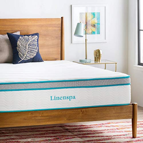 Linenspa 12 Inch Gel Memory Foam Hybrid Mattress - Ultra Plush - Individually Encased Coils - Sleeps Cooler Than Regular Memory Foam - Edge Support - Quilted Foam Cover - Full