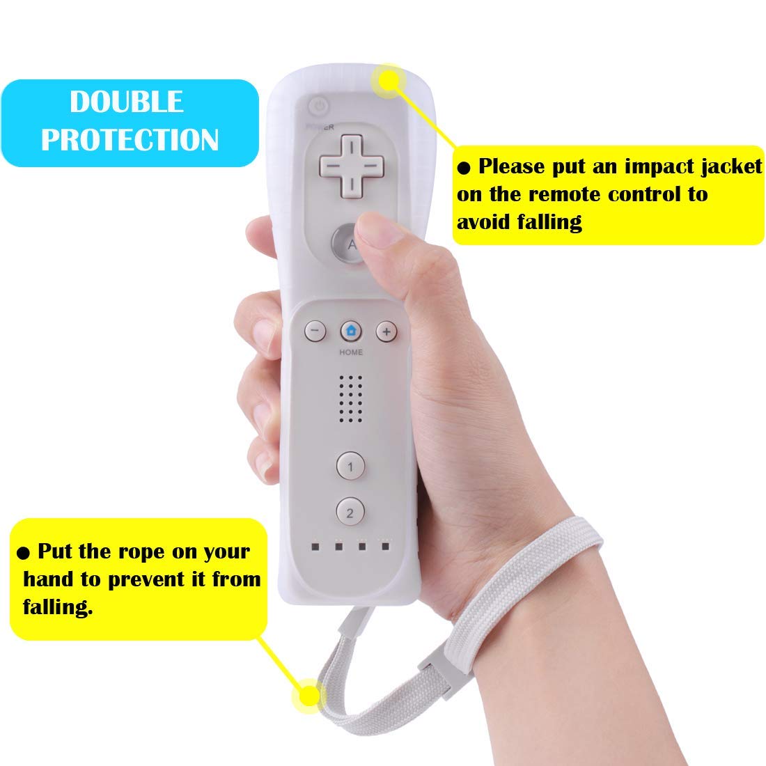 LION FISH - Remote Wireless Controller (2 Packs) for Nintendo Wii&Wii U Video Game Gamepads(No Motion Plus).(White)