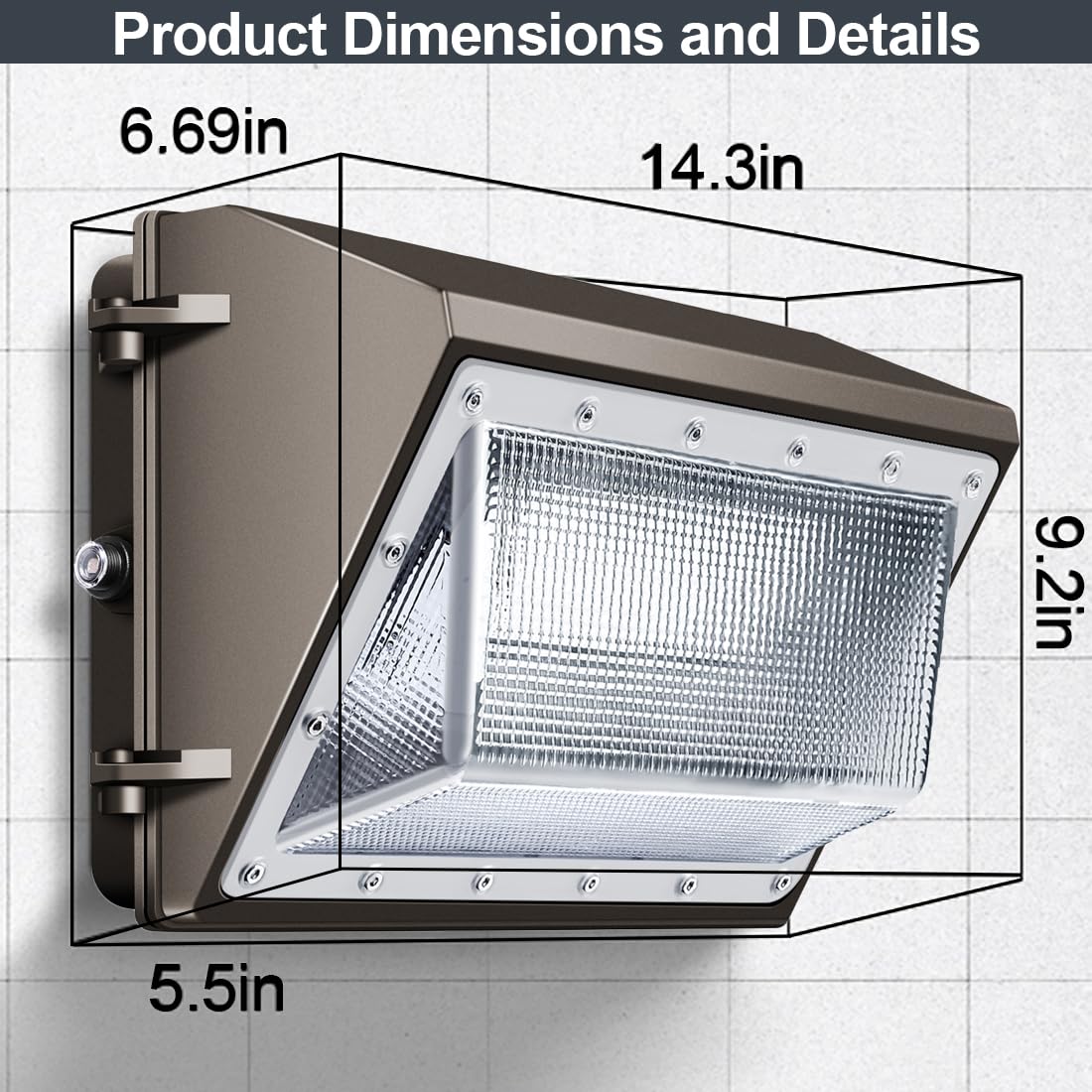 LEDMO LED Wall Pack Light 120W Dusk-to-Dawn Photocell 15840LM 5000K Outdoor Security Flood Light 840W HPS/HID Equivalent Commercial and Industrial Wall Light for Buildings Warehouses Garage Yard