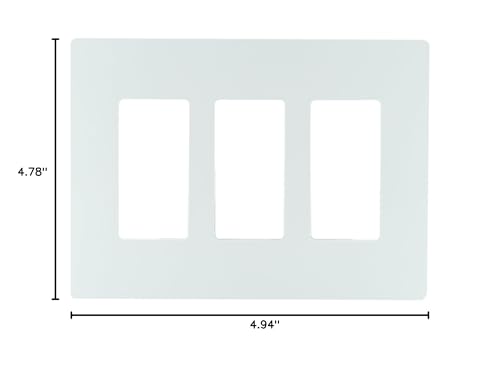 Legrand radiant RWP263WCC6 Screwless Wall Plates, 3 Gang, Three Decorator Rocker GFCI Cover, White (1 Count)