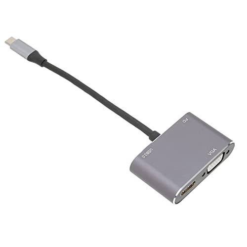 USB Hub, 4 in 1 Adapter High Definition Silver 5 Gbps Easy to Use Metal for Laptops for Keyboard for Mouse for Phones
