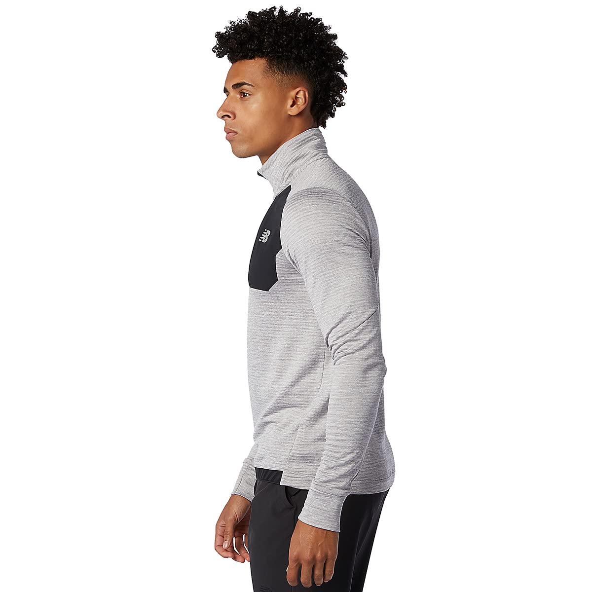 New Balance Men's NB Heat Grid Half Zip, Athletic Grey , Medium