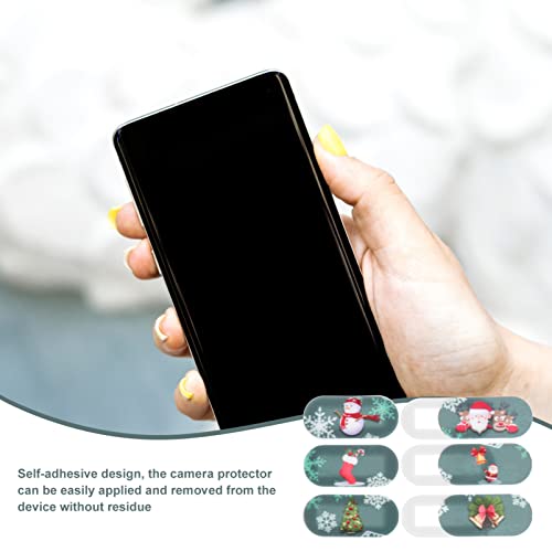 UKCOCO 6pcs Christmas Camera Cover Webcam Blocker Stickers Camera Protector Cover Webcam Privacy Cover Webcam Cover Slide Christmas Webcam Cover Slider Compatible Protection Cap Abs