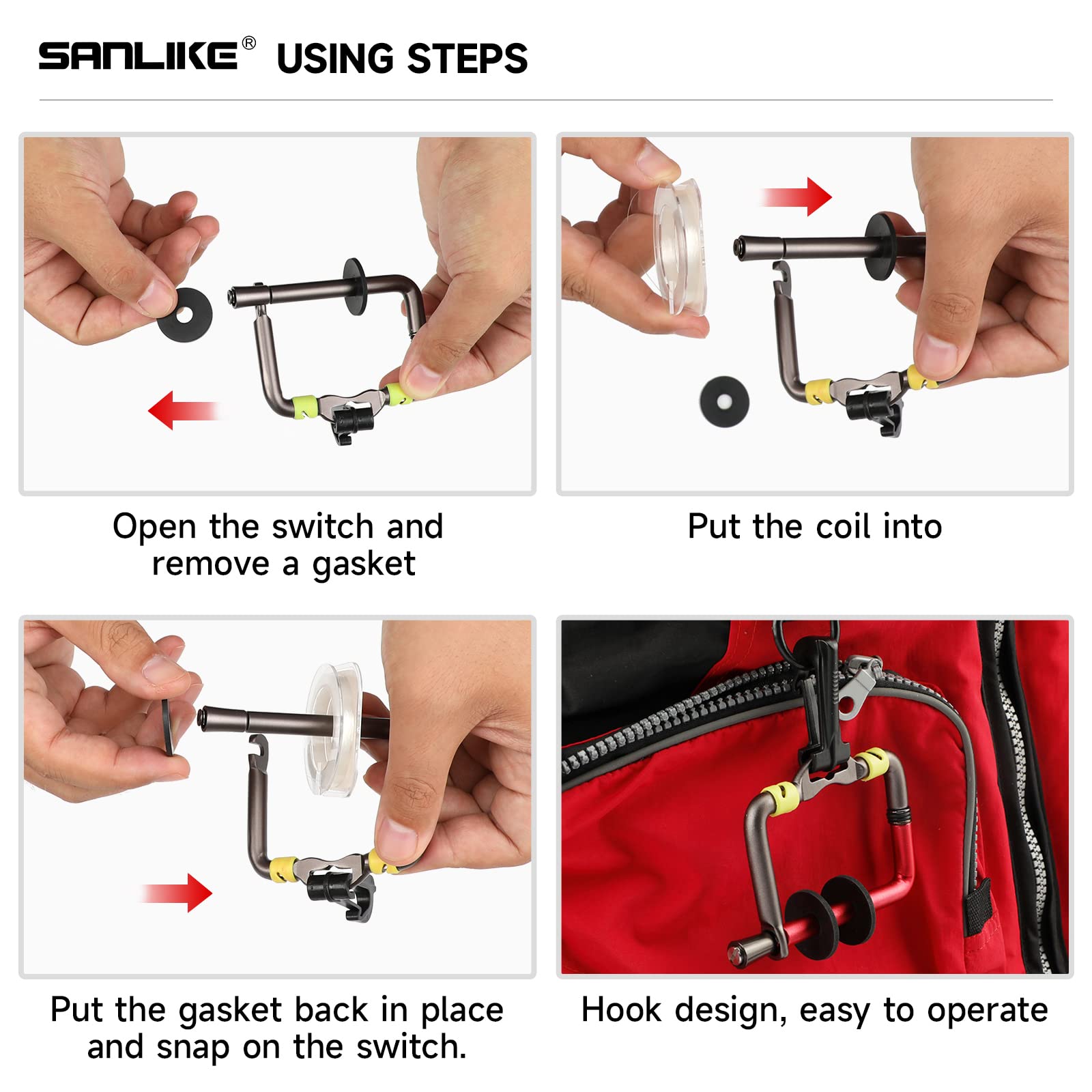 SAN LIKE Fly Fishing Tippet Holder Spool Holder Fly Fishing Gear for Fly Line Leader Organizer(Red)