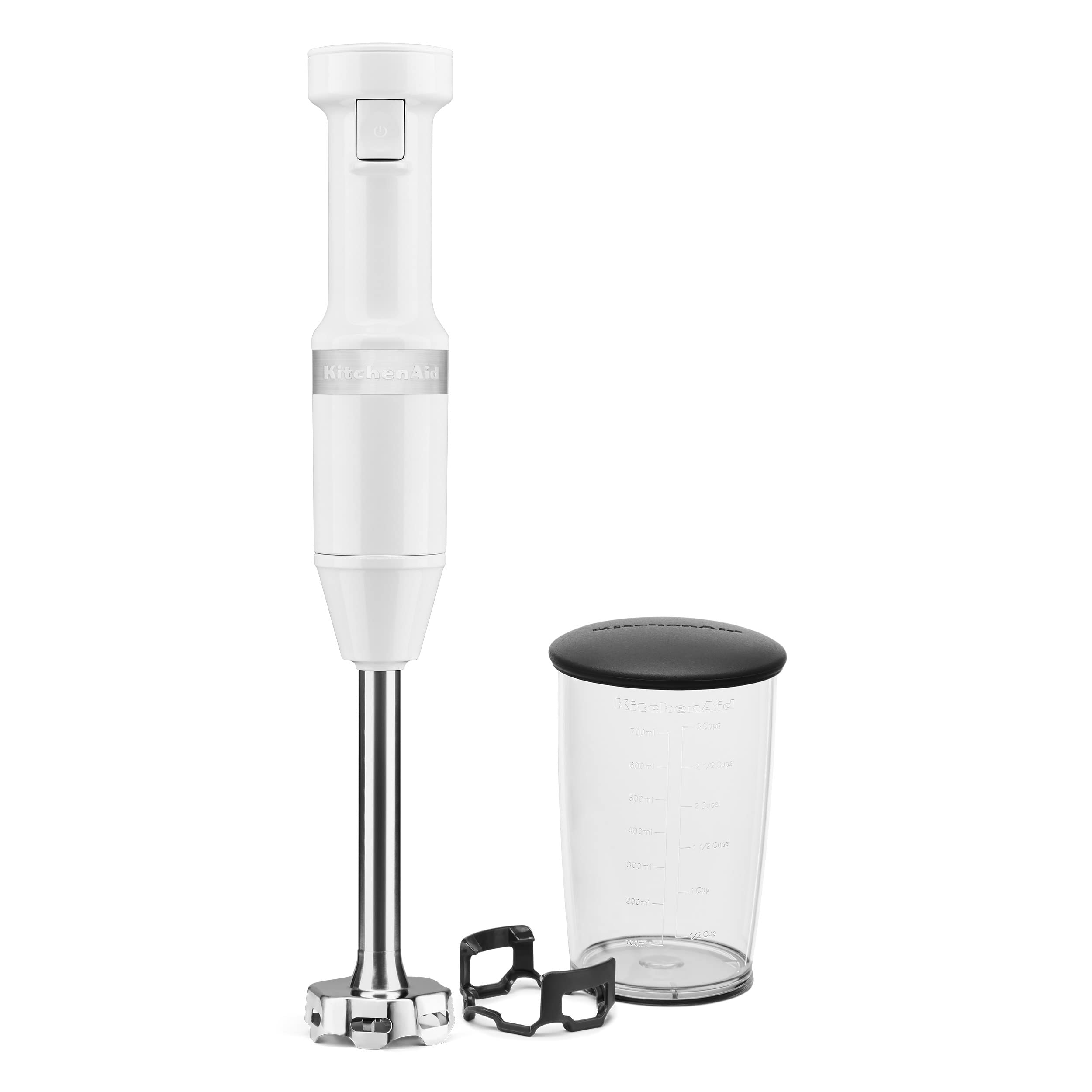 KitchenAid 13-Cup Food Processor, White & Variable Speed Corded Hand Blender - KHBV53, White