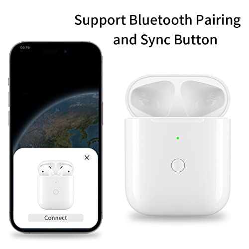 Wireless Charging Case Compatible with AirPods 1 2,Air pods Charger Case Replacement with Bluetooth Pairing Sync Button,no Aipods