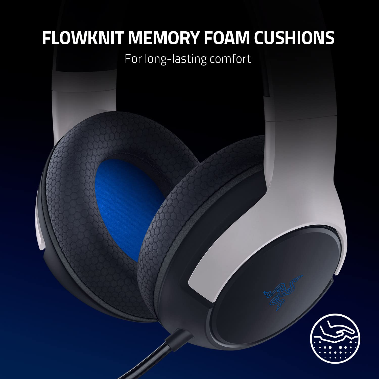 Razer Kaira Dual Wireless Gaming Headset for PS5, PC, Mobile, PS4: Triforce 50mm Drivers - HyperClear Cardioid Mic - 2.4GHz and Bluetooth w/SmartSwitch - EQ Toggle - White/Black (Renewed)