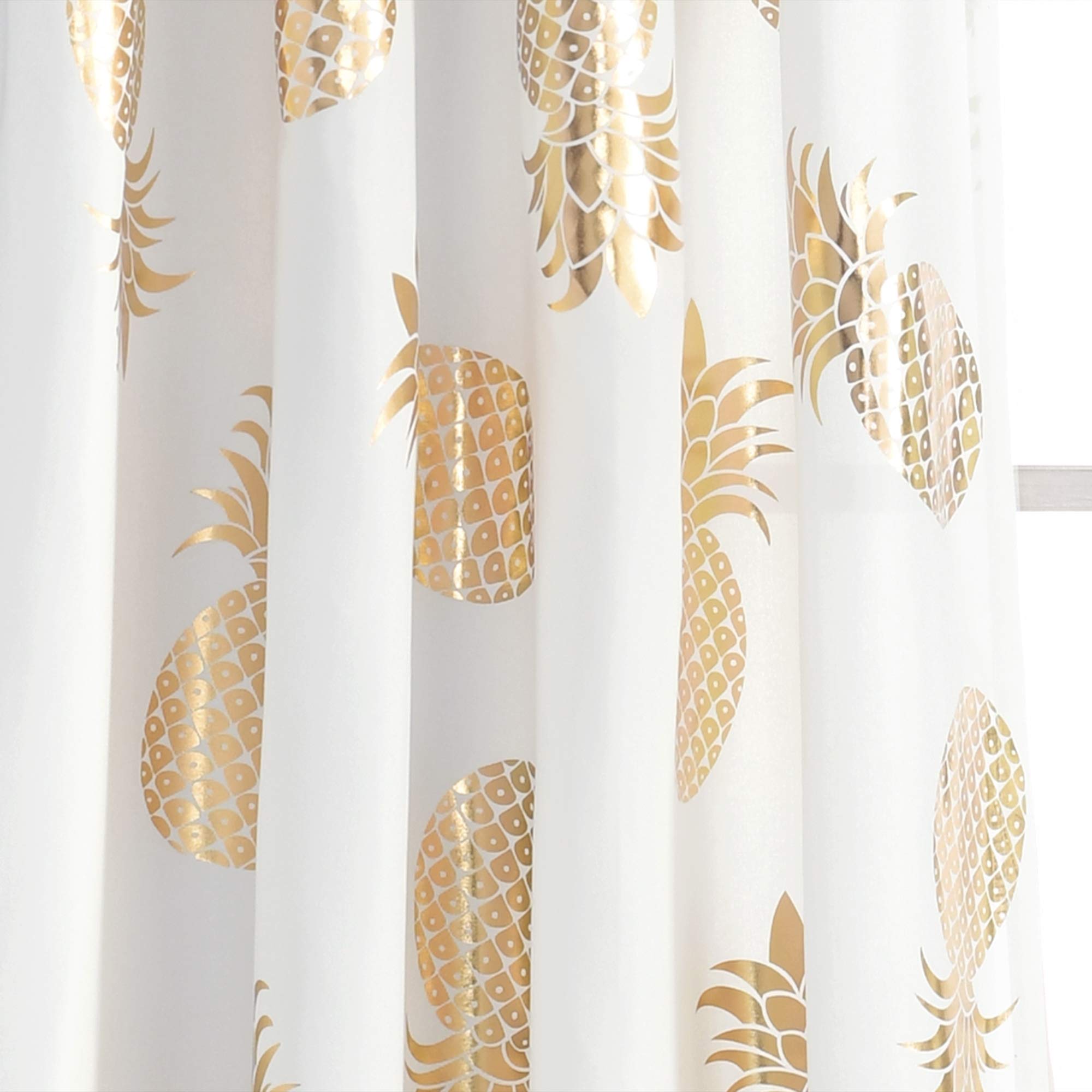 Lush Decor Pineapple Curtain Set, Long Window Curtain Panel Pair, 52" x 95" (Gold) - DISCONTINUED