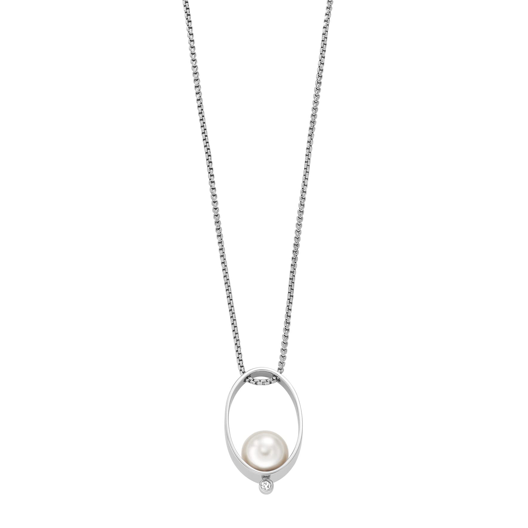 Skagen Women's Agnethe White Glass Pearl Pendant Necklace (Model: SKJ1608040)