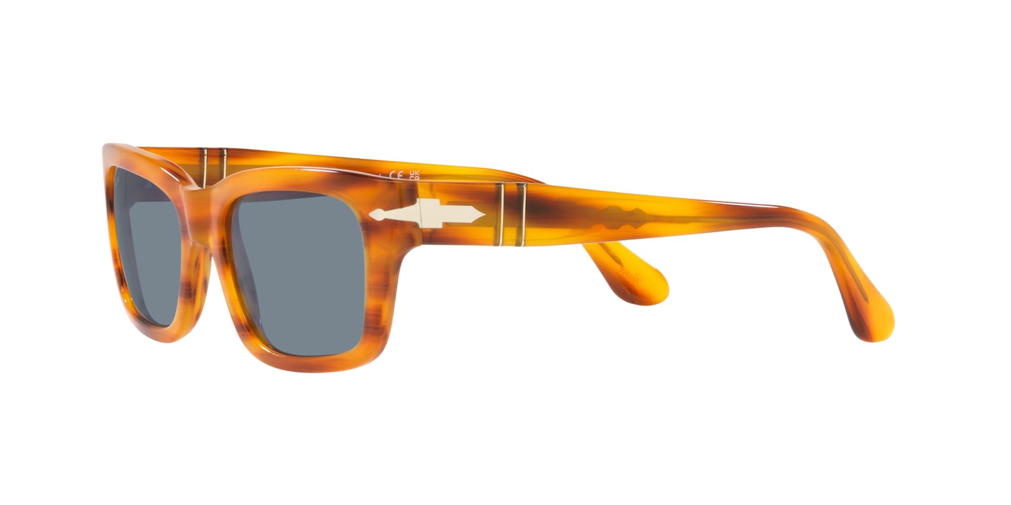 Persol PO3301S Rectangular Sunglasses, Havana/Green, 57 mm