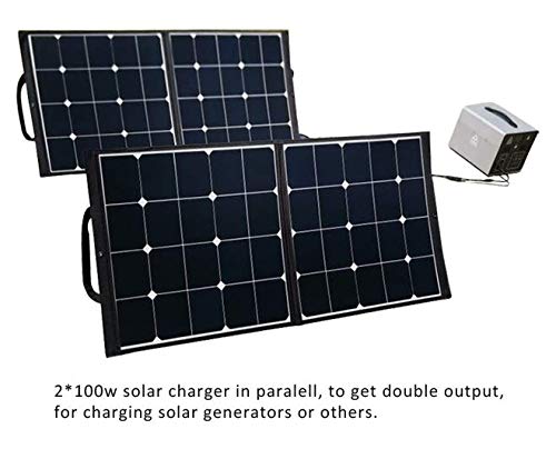 MEGASOLAR 100W Solar Charger Solar Panel Two Folded, with Solar Controller USB PD Type-C 90W and QC 3.0 and DC 12v 15v 20v Output, for Charging Cell Phones Laptop Solar Generator, Car Boat RV Trailer