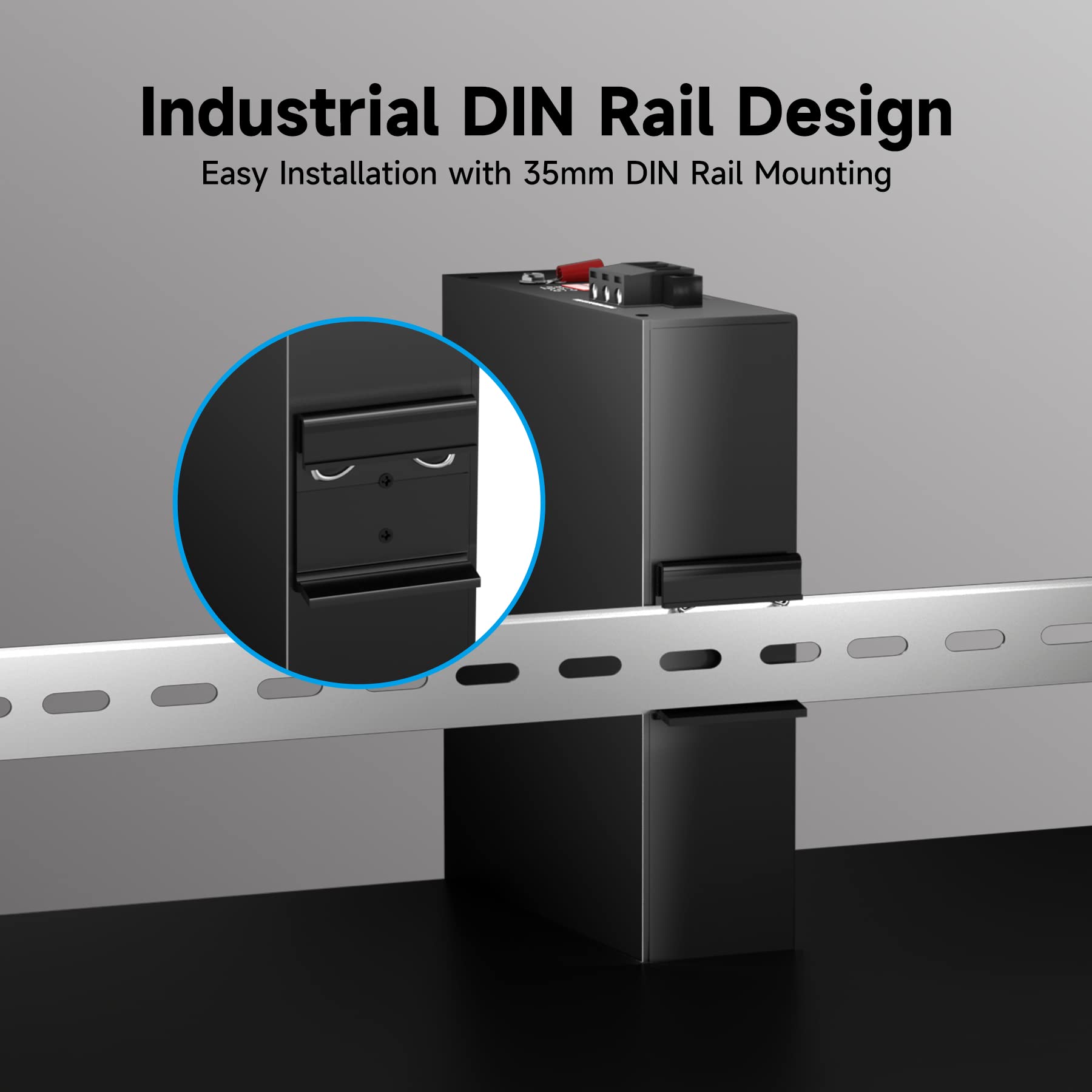 Scodeno 5 Port Industrial Ethernet Switch,10/100Mbps, 1Gbps Switching Capacity, DIN-Rail Mount, IP40 Rated Unmanaged Network Switch (-30°C~75°C)